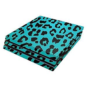MightySkins Skin Compatible with Sony PS4 Pro Console - Teal Leopard | Protective, Durable, and Unique Vinyl Decal wrap Cover | Easy to Apply, Remove, and Change Styles | Made in The USA