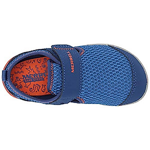 Merrell Bare Steps H20 Water Shoe, Blue/Orange, 8 US Unisex Little Kid