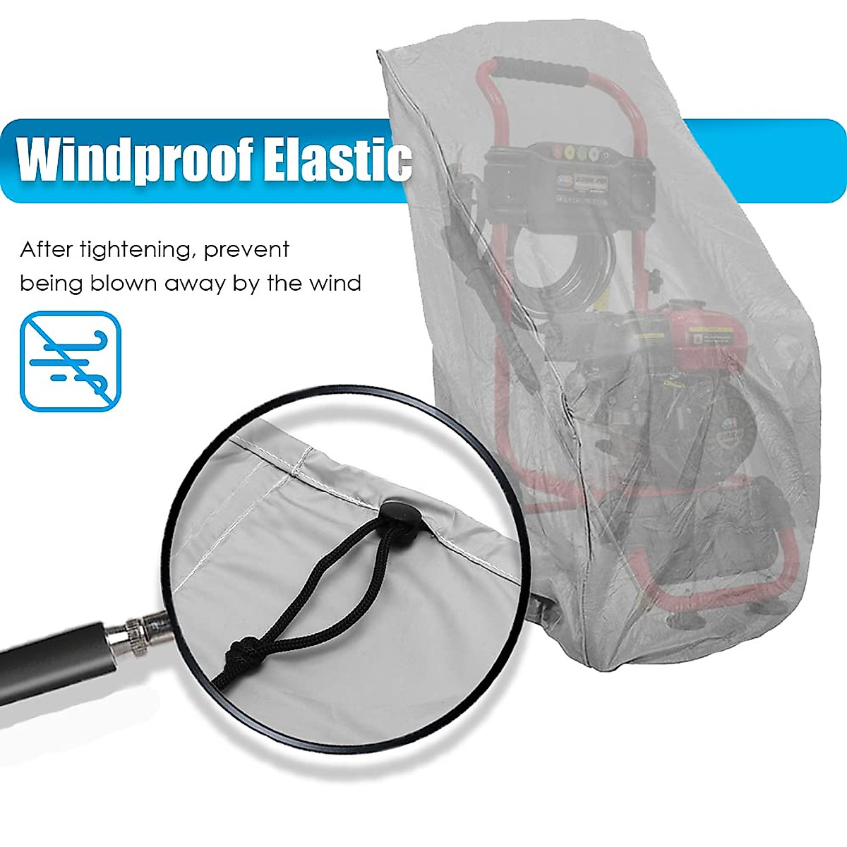 COOSOO Pressure Washer Cover Waterproof Heavy Duty Pressure Washer Protection Cover with Windproof Drawstring for Outdoor