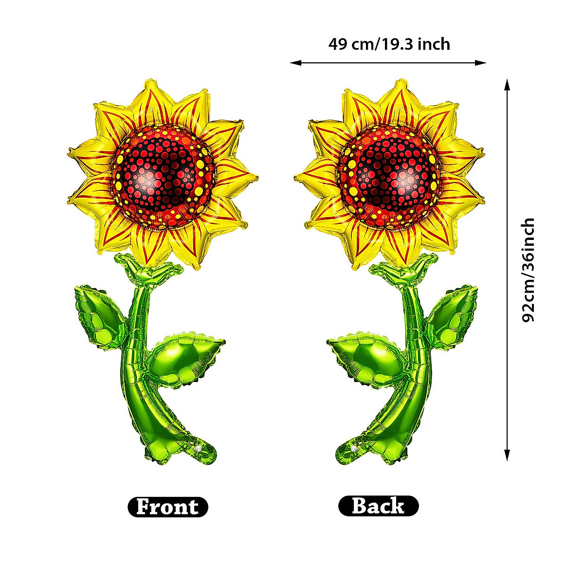 6 Pieces 36 Inch Sunflower Balloons Sunflower Birthday Party Decorations Supplies Yellow Aluminum Foil Balloon Garland for Summer Sunflower Theme Party Wedding Baby Shower Decor