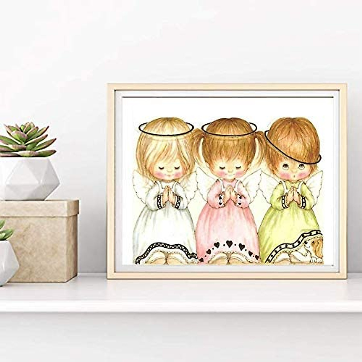 Huacan Diamond Painting Kits for Adults Square Full Drills Home Wall Decor Angel Pattern,30x40cm/11.8x15.8in