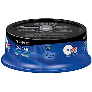Sony 25DPR47PP DVD+R Recordable and Ink-Jet Printable (25 Disc Spindle)