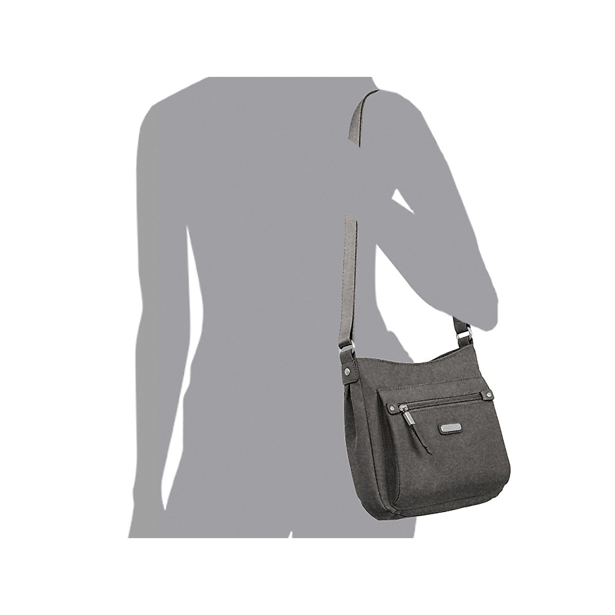 Baggallini Womens Uptown Bagg With Rfid Phone Wristlet Handbags, Gray, One Size US