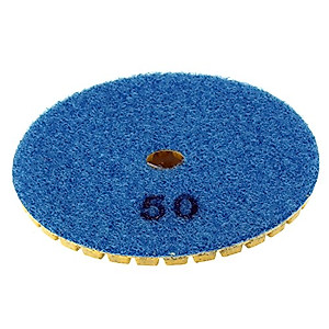 uxcell 3-inch Diamond Wet Polishing Pad Grit 50 10pcs for Granite Concrete Marble Blue