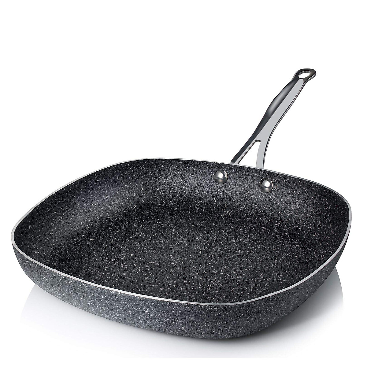 Granitestone 2149 Shallow Square Pan, Ultra Non-stick & Scratchproof Aluminum Fry Pans, Mineral-enforced, Oven & Dishwasher Safe with Cool Touch Handles, PFOA-Free Cookware - As Seen On TV (12 inch)