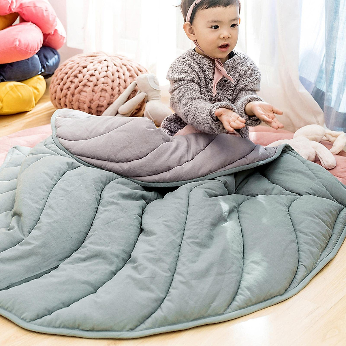 Kumprohu Toddler Mat, Crawling Cushion Type, Cotton Soft Baby Sleeping Mats, Floor Carpet Baby Gym, Activity Room Decor Crawling Blanket Pad