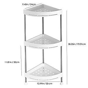 IYAR HOME 3 Tier Shower Caddy Organizer Shelf Rack Corner 12.99 x 9.45 x 28.35 Shower Stands for Inside Bathroom Kitchen Small Space White