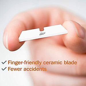 Slice 10526 Rounded Tip Ceramic Replacement Blade with 1" Cutting Depth, Equivalent to 20 Metal Blades (3 Pack), White