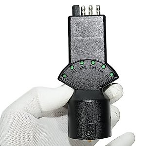 Oyviny 7 Way Blade & 4 Pin Trailer Light Circuit Tester with LED Indicators 6 Function Light Tester for RV Truck Trailer Socket Tester