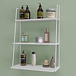 WELLAND 3-Tier Display Wall Shelf Storage Rack Wall Rack Holder Rack (3-Tier, White)