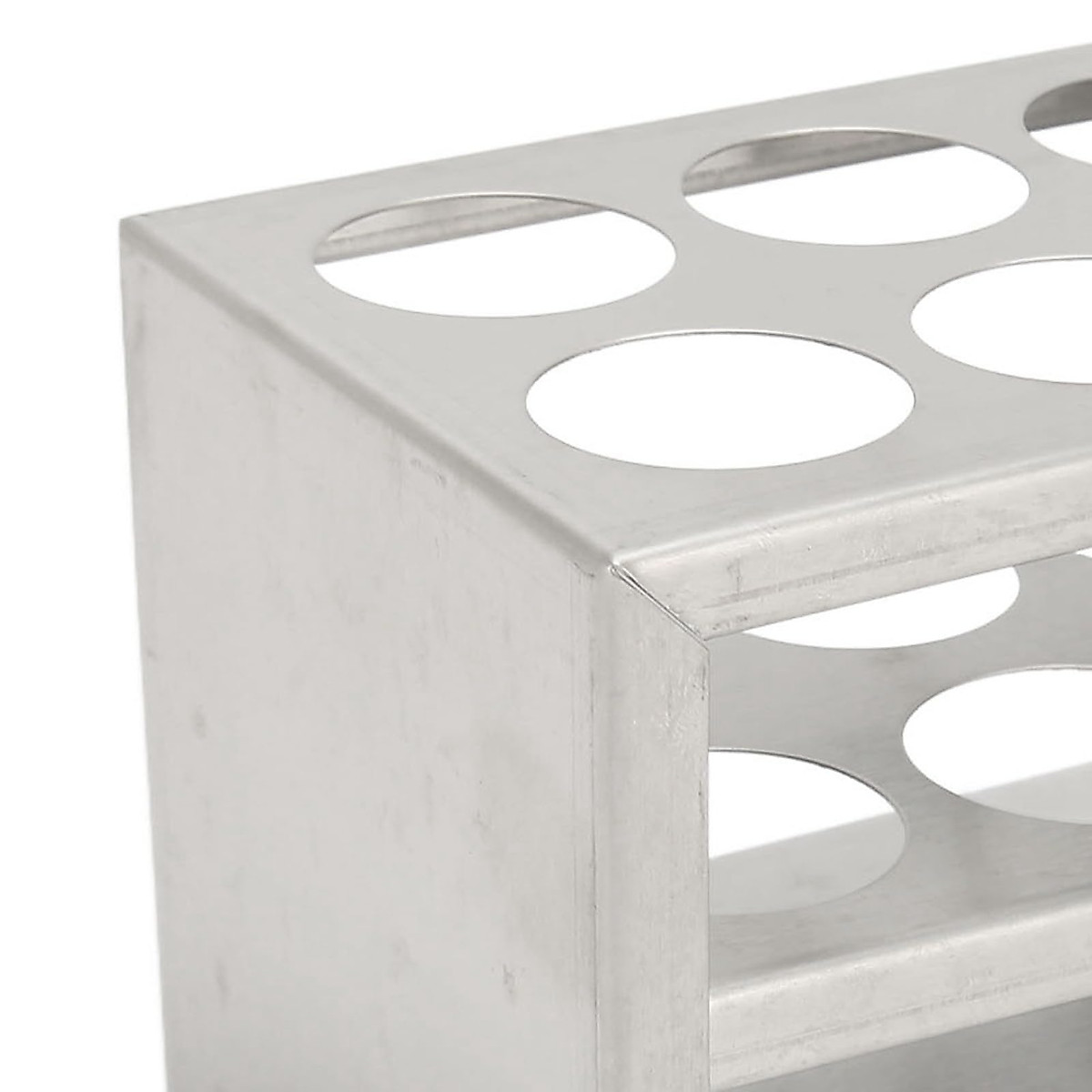 Fockety 6 Holes Test Tube Rack, 3 Tiers Stainless Steel Test Tube Holder for 50ml Test Tubes, Sturdy Structure Lab Test Tube Rack, 30mm/1.18in in Diameter, Centrifuge Tube for Laboratory