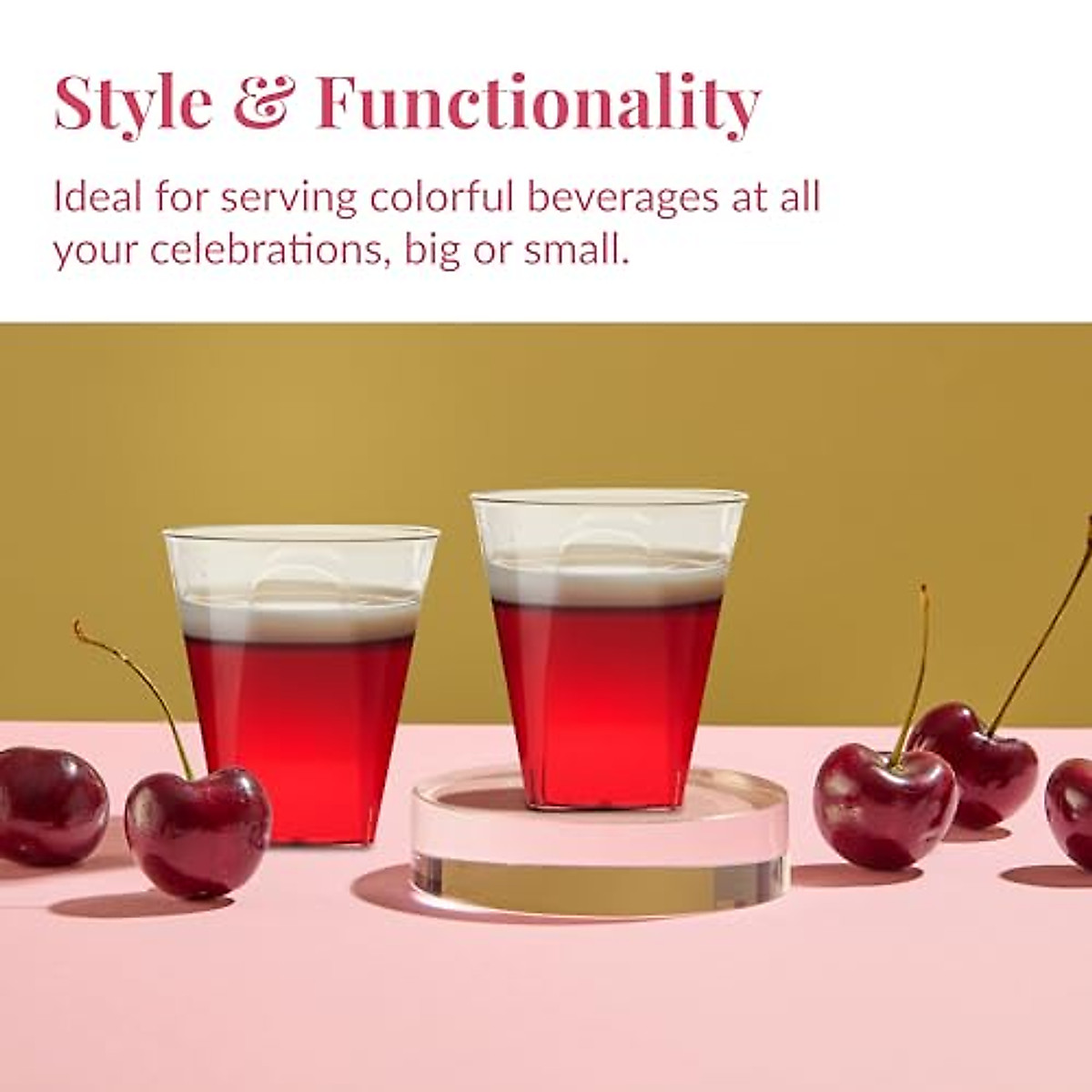 Prestee Clear Plastic Shot Glasses, 2 oz Disposable Shot Glasses - Bulk 100 Pack, Durable Small Cups for Shots, Mini Drinkware for Parties, Events, Reusable or Disposable - Crystal Clear Design