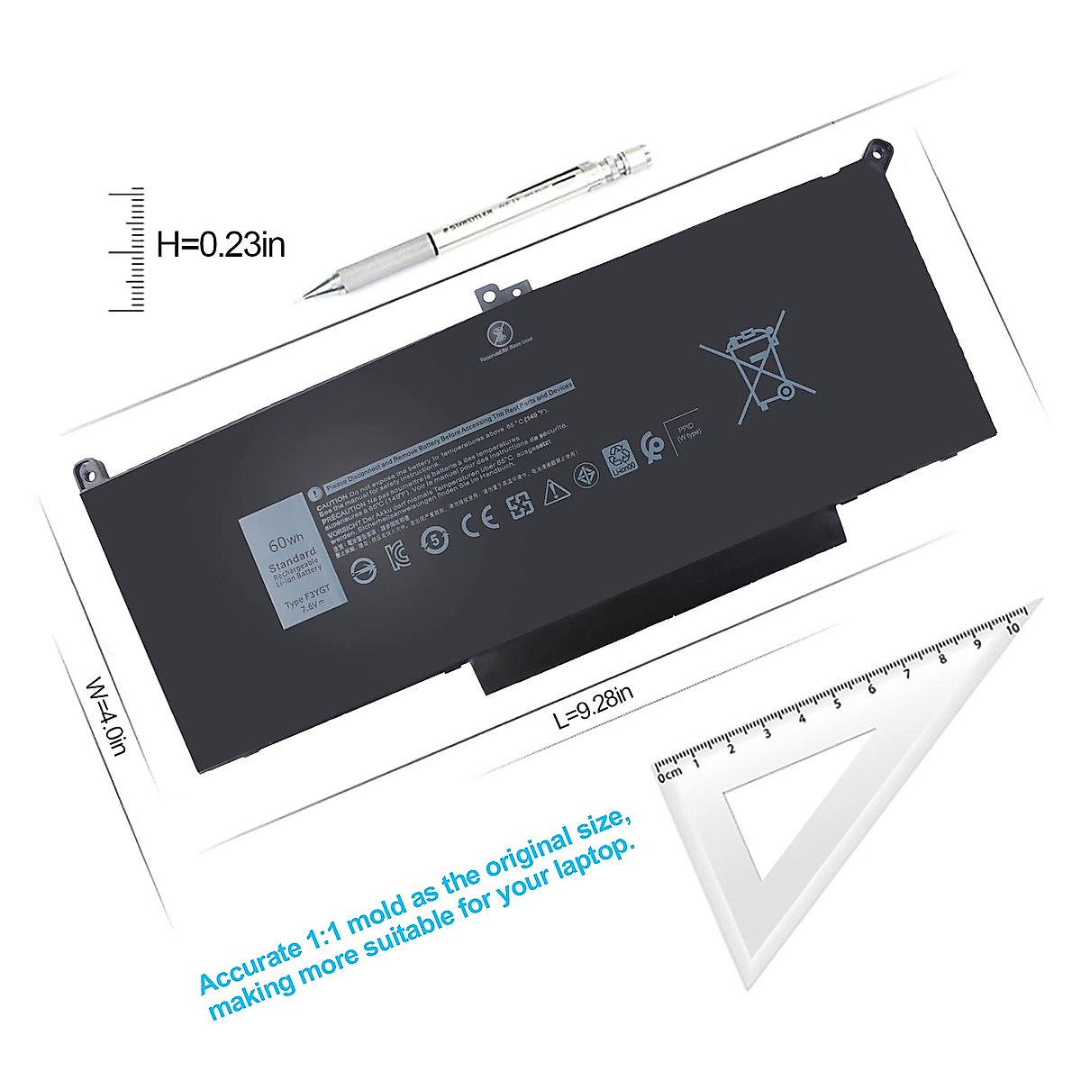 F3YGT 7480 DM3WC Battery for Dell Latitude 7480 7390 7280 7290 7380 7490 E7280 E7480 E7490 12 7000 13 7000 14 7000 Series P73G P73G002 P29S002 ODM3WC DM6WC 2X39G KG7VF 451-BBYE 453-BBCF f3ygt