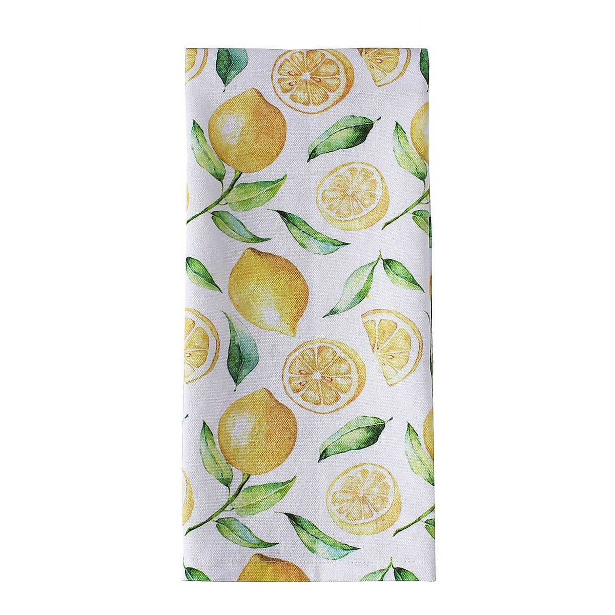 ANA Eco-Friendly 100% Cotton and Highly Absorbent Kitchen Discloth Towels | Lemon Yellow Print | Set of 4 | Stripe and Check Print | 20x28 inch | Designed to Make Your Kitchen More Alluring