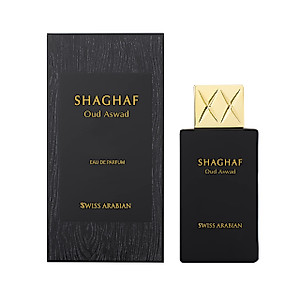 Swiss Arabian Shaghaf Oud Aswad - Luxury Products From Dubai - Long Lasting Personal EDP Spray Fragrance - A Seductive Signature Aroma - 2.5 Oz