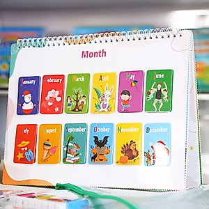 My Preschool Toys Gift for Kids & Toddlers Boy Girls,Reusable Waterproof Busy Book Quiet Book Activity Board Busy Educational Learning Toys Work Book(15 Themes-Style B)
