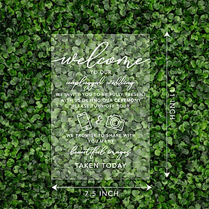 Andaz Press Scripted Unplugged Ceremony Acrylic Sign, 7.5 x 11 Inch, Stand Included, Wedding Ceremony, Reception, Clear Acrylic Signage, Table Sign, Wedding Ideas, Wedding Decor