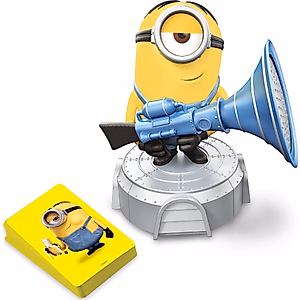 Mattel Games Gas Out Minions: The Rise of Gru Kids Game with Minion Holding Fart Blaster & 56 Cards for 2-6 Players