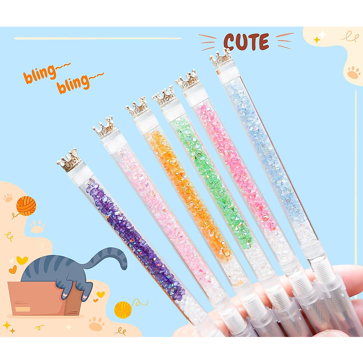 Exacto Knife Set, Bling Hobby Knife Pen with Blade Refills, Craft Cutting Tools for Scrapbooking Stencil Washi Tape Sticker Cutter, Pink