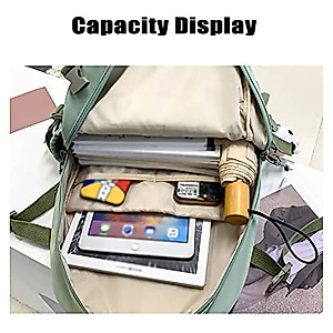 STUSOO Kawaii Backpack With Pins Kawaii School Backpack Cute Aesthetic, Backpack Kawaii Backpack Aesthetic Kawaii Accessories, Backpack for School Aesthetic (C-Green)