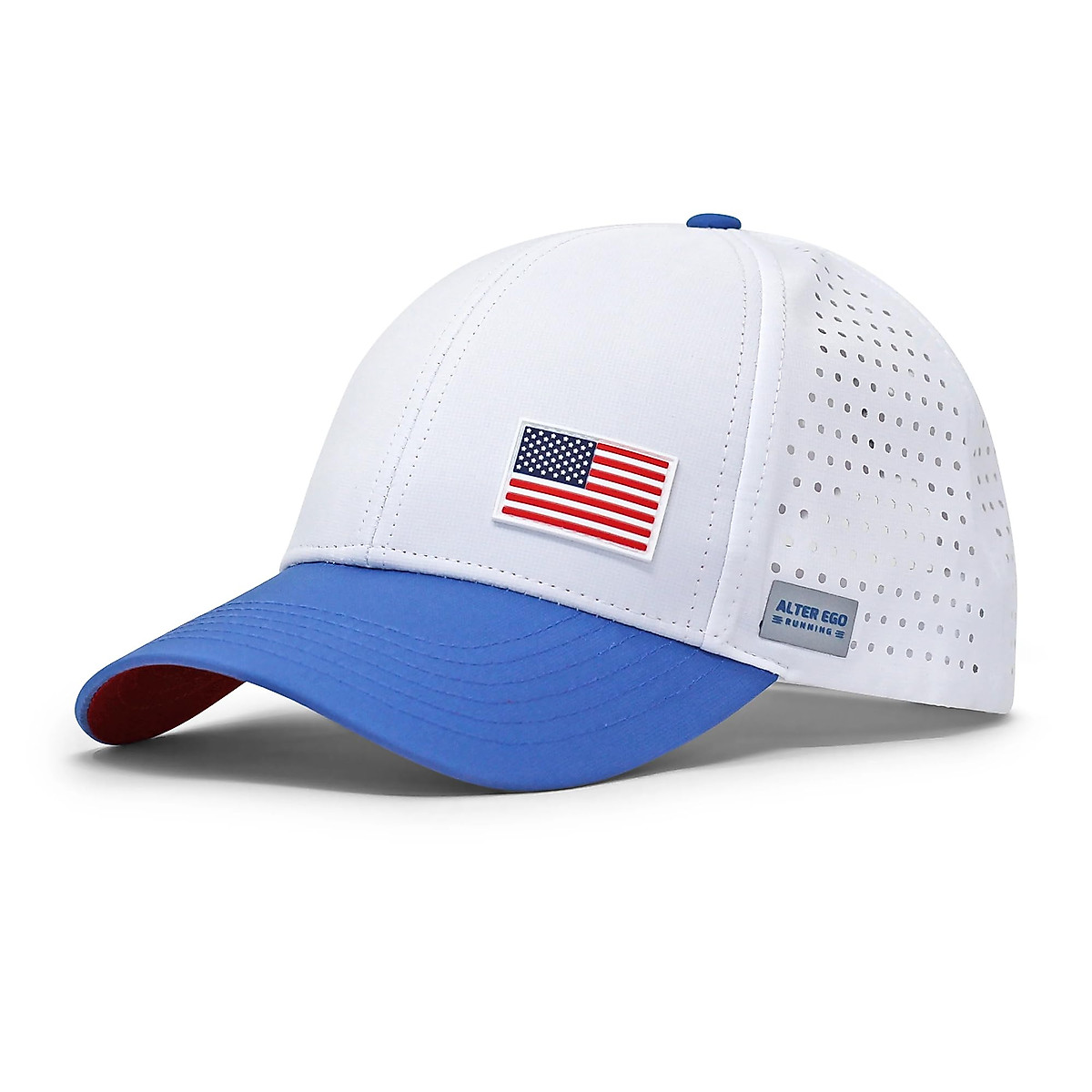 Alter Ego Running Trotter Splash RWB Flag - Durable, Lightweight, Breathable Premium Hat (RWB Flag, Medium)