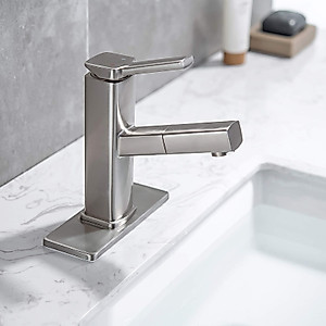 KAIYING 6" Hole Cover Deck Plate for Bathroom Vanity Sink, 3-to-1 Bathroom Faucet Escutcheon Plate, Rectangle, Stainless Steel (Brushed Nickel)