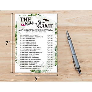 Bridal Shower Game Cards, Wedding Shoe Game, Tropical Jungle Theme Engagement Party Cards For Wedding, Set of 30 Cards(Leaf004)