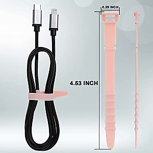 Neepanda 25Pack Reusable Cable Zip Ties, 4.5 Inch Elastic Silicone Cord Organizer Straps for Bundling and Organizing Phone Charging, Cable Wire, Headphones, Management Home Office Table (Pink)