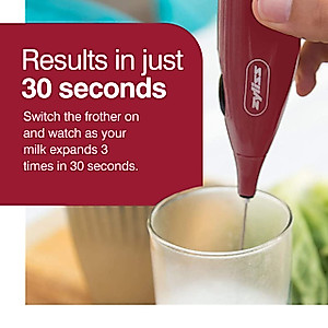 Zyliss Handheld Electric Milk Frother - Battery-Powered Frother for Coffee - Create Hot or Cold Foam in Cappuccinos, Lattes, or Shakes - Perfect Accessory for Your Coffee Bar - Red
