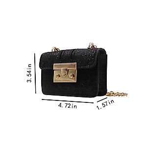 RARITYUS Sparkly Sequin Evening Bag for Women Glitter Crossbody Bag Clutch Shoulder Handbag with Chain Strap