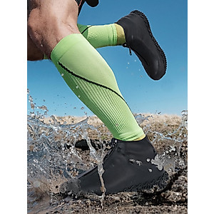 Zbyoujer Waterproof Rain Shoe Covers, Silicone Overshoes with Zipper Non-slip Galoshes for Men and Women