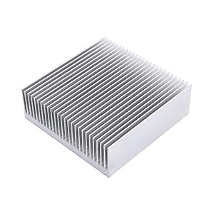 Awxlumv Aluminum 80mm Heat Sink 3.15x3.15x1inch/ 80x80x27mm Heatsink Large Radiator Circuit Board Cooling Cooler 26 Fins for LED, Power High Fans - Sliver
