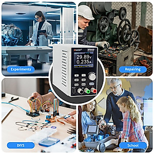 OWON Lab Power Supply (0-60V 0-10 A), Programmable 200w Bench DC Power Supply with 2.8 inch LCD Display and Output Enable/Disable Button,Single Channel Output with PC Software and USB Charging SPE6102