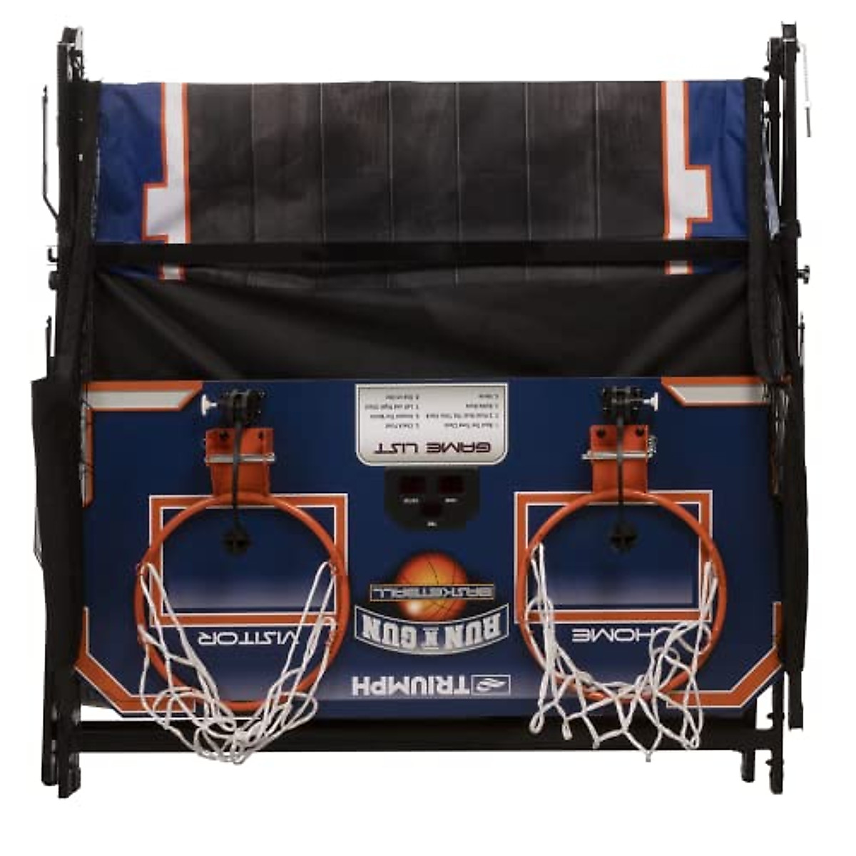 Triumph Sports Run n Gun Arcade Basketball Shootout Game Fully and Semi Assembled Out of The Box Fold Out and Play! Folds 100% Flat for Complete Storage Fully Portable, Play Inside or Outside