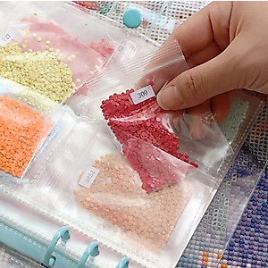 Diamond Painting Beads Storage Book – pigpigboss Diamond Painting Storage Book Binder with Pockets, Self-Sealing Bags Clear Loose Leaf Organizer DIY Diamond Painting Accessories Tools