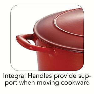 Tramontina Covered Round Dutch Oven Enameled Cast Iron 6.5-Quart, Gradated Red, 80131/048DS