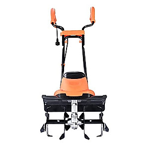 Kapoo Working Depth Electric Tiller Electric Garden Tiller Electric Cultivator 14 Inch 8.5 Amp Tilling Width 8-Inch bb07, Black Orange