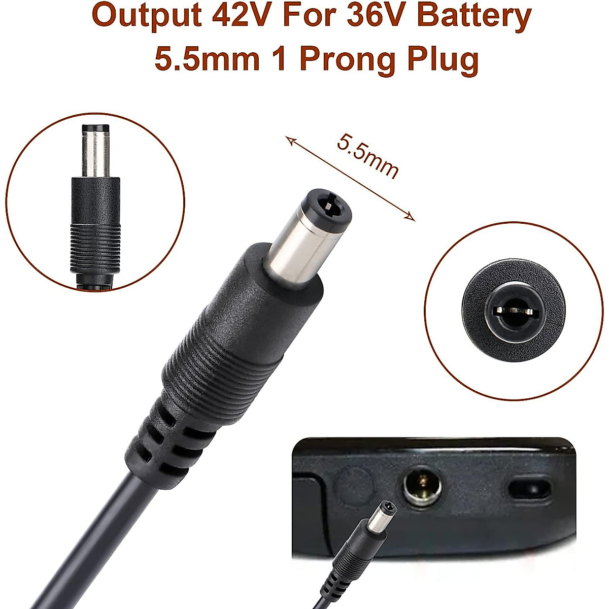 42V Electric Scooter Charger 36V PowerFast ReplacementLithium Battery Input Voltage AC 110V-240V cargador de patineta electrica Charger for Escooter Ebike