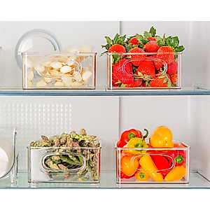 ClearSpace Plastic Pantry Organization and Storage Bins – Perfect Kitchen Organization or Kitchen Storage – Fridge Organizer, Refrigerator Organizer Bins, Cabinet Organizers (4 Pack)