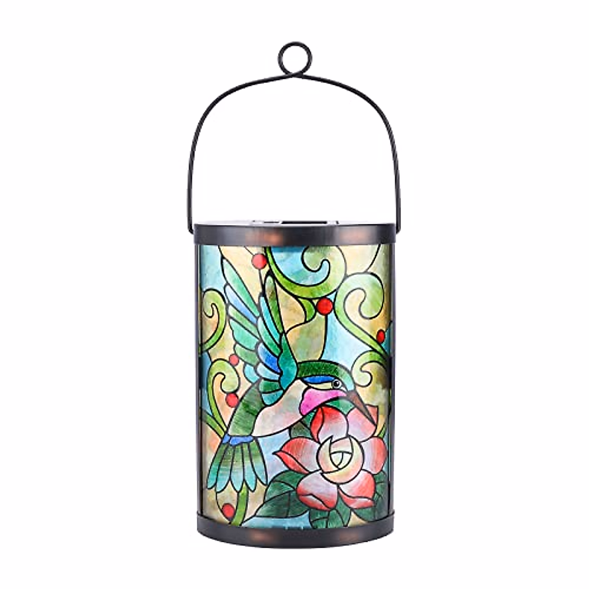 Afirst Hanging Solar Lantern - Decorative Outdoor Glass Solar Hummingbird Lights Waterproof LED Tabletop Lamp for Garden Yard Patio Decor