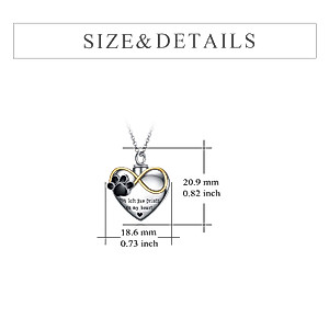 POPLYKE Infinity Heart Urn Necklace for Dog Sterling Silver Pets Ashes Necklace for Women Men Unisex Cremation Necklace Jewelry