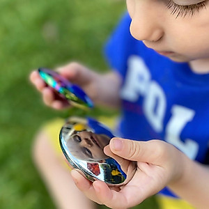 TickiT Sensory Reflective Sound Buttons - Set of 3 - Safe for All Ages - Mirrored Disks for Babies and Toddlers - Sensory Stacking Toy