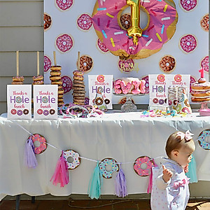 50 PCS Donut Candy Bags Thanks A Hole Bunch Stickers Donut Grow Up Party Decoration, Donut Birthday Goodie Bags Donut Theme Party Supplies Baby Shower Doughnut Time Supplies for Kids Girls