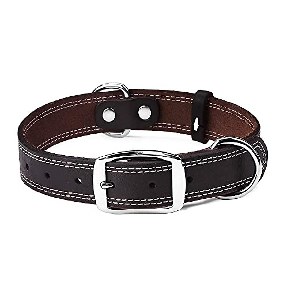 DAIHAQIKO Dog Collar，Leather Dog Collar Classic Heavy Duty Dog Collar Genuine Leather Collar, Soft and Durable for Small, Medium, Large, Extra Large Breed Dogs
