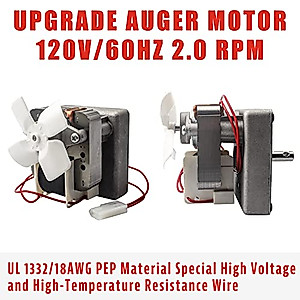 Upgraded 2.0RPM Auger Motor Replacement Parts for Traeger Pellet Grills & Pit Boss Pellet Grills & Camp Chef Smoker & Z Grills Pellet Smokers