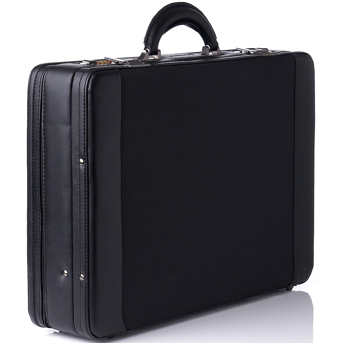 Alpine Swiss Expandable Attache Case Dual Combination Lock Hard Side Briefcase, Black