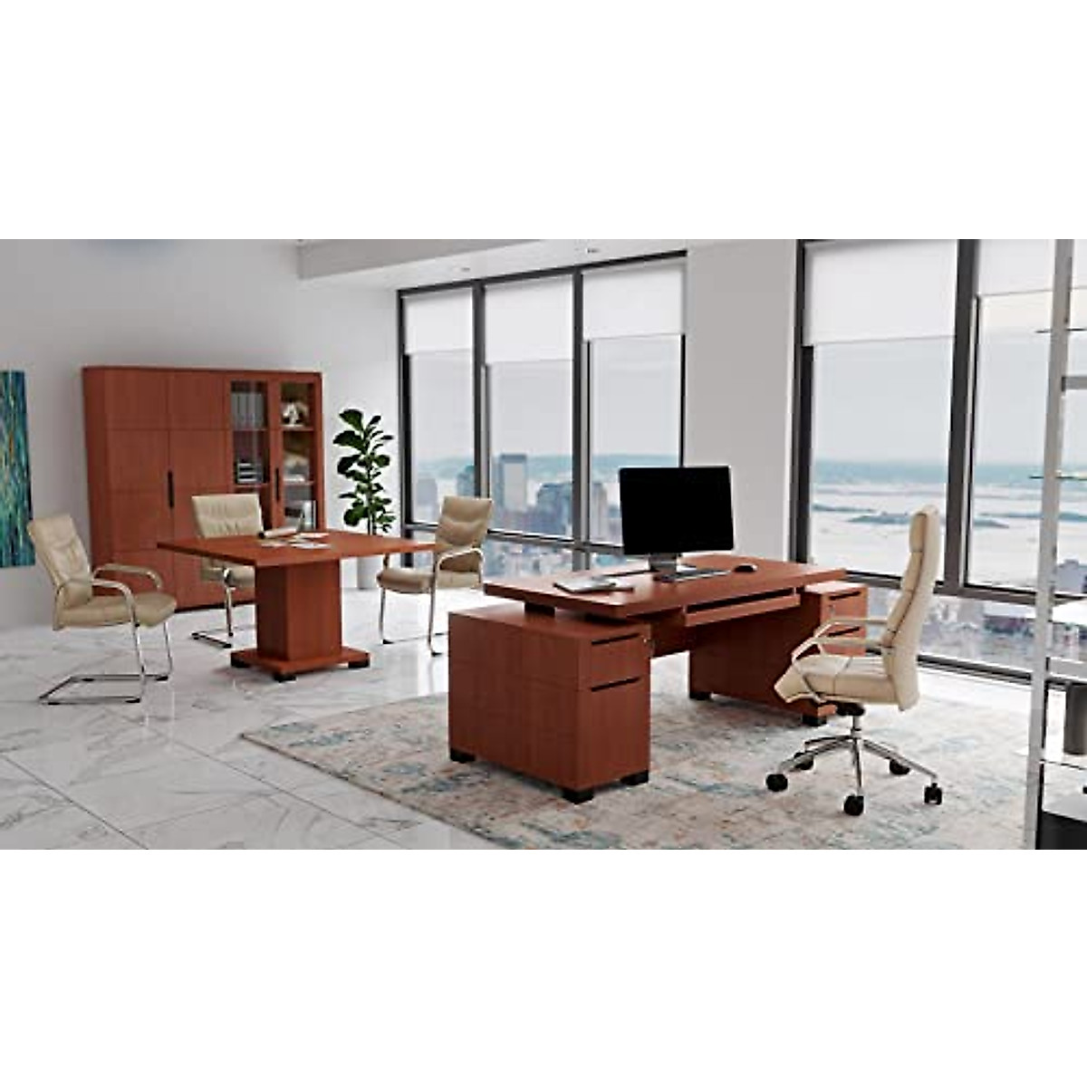 Ford Executive Square Modern Conference Table - Light