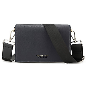 lola mae Wide Shoulder Strap Replacement Adjustable, Removable Guitar Style Multicolor Canvas Crossbody Strap for Handbags (Black-Silver hardware AS148)