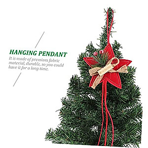 HOOTNEE Christmas Bell Ornament Felt Stars for Crafts Office Pine Tree Decor Pine Wood Country Decor red Felt 1Pc