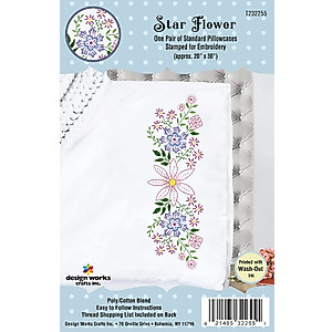 Tobin Star Flowers Stamped for Embroidery Pillowcases